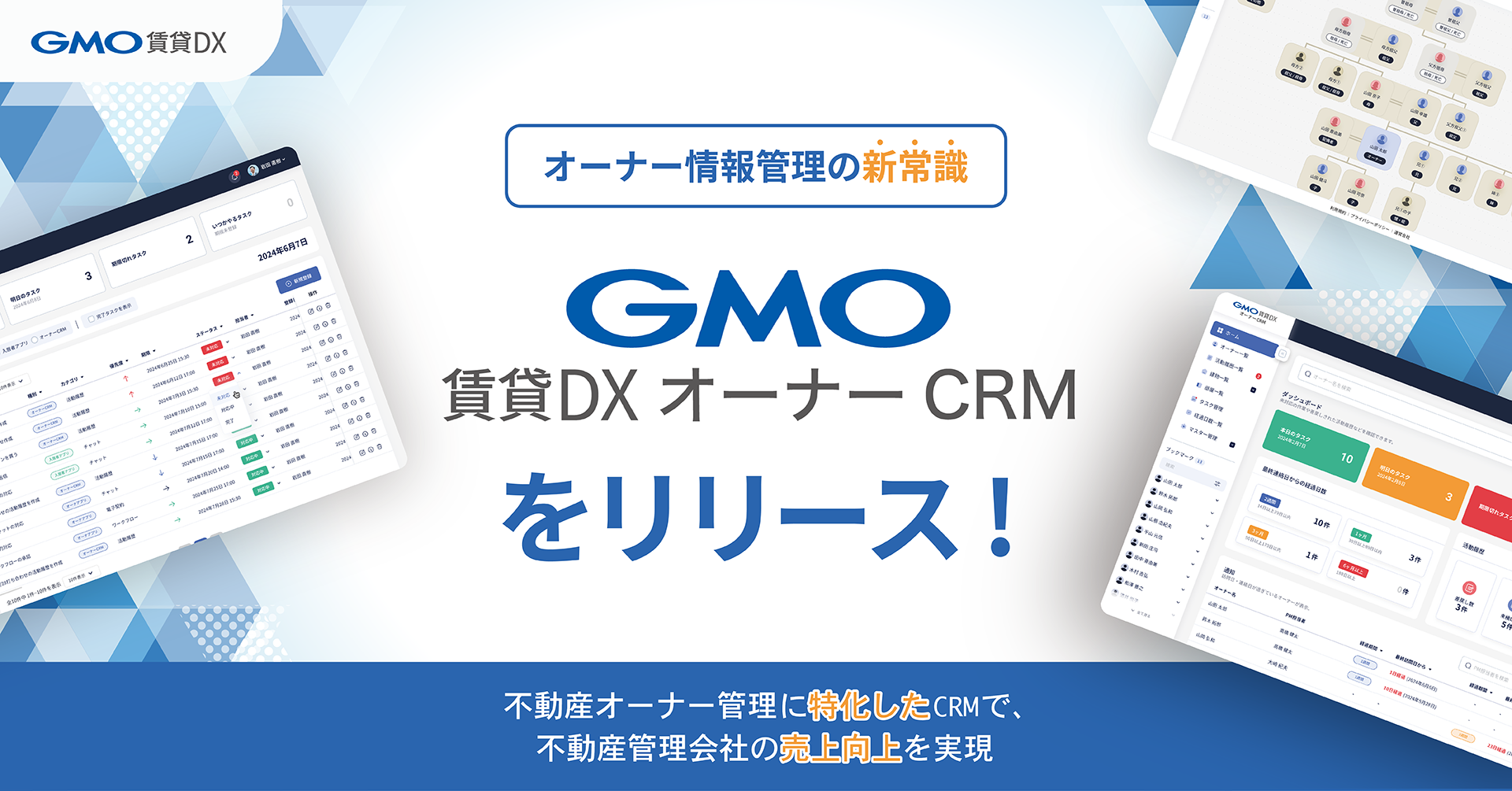 GMO ReTech、不動産管理会社向けCRMツール 『GMO賃貸DX オーナーCRM』をリリース | GMOインターネットグループ株式会社