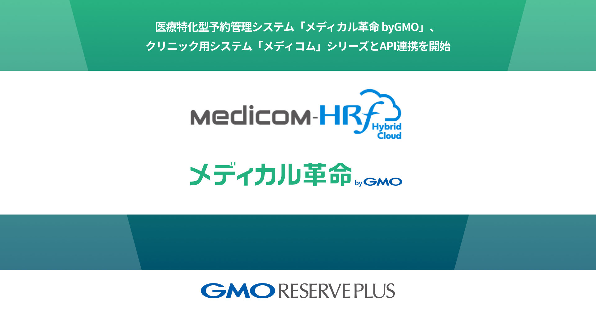 【GMOリザーブプラス】医療特化型予約管理システム「メディカル革命 byGMO」、クリニック用システム「メディコム」シリーズとAPI連携を開始 | GMOインターネットグループ株式会社